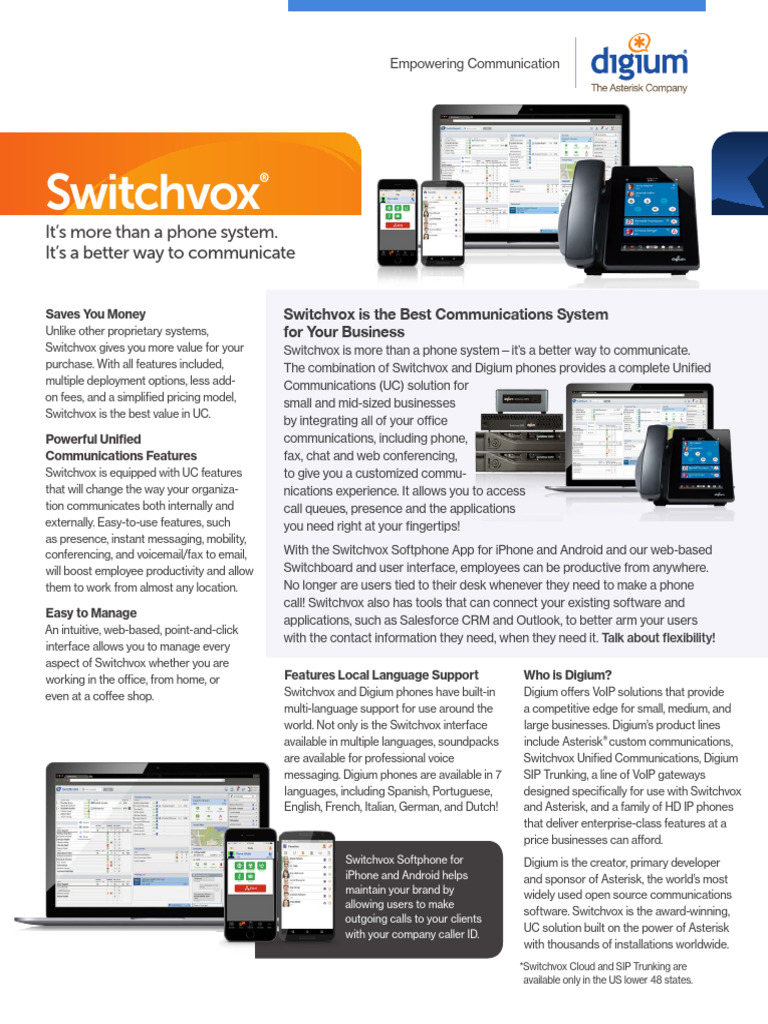 Switchvox Datasheet - e Series | PDF | Telephone | Voice Over Ip