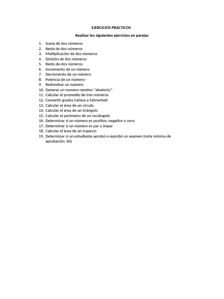 Ejercicios Practicos | PDF