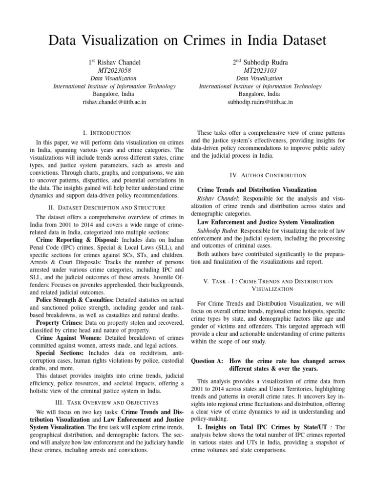 Data Visualization On Crimes in India Dataset | PDF | Juvenile ...