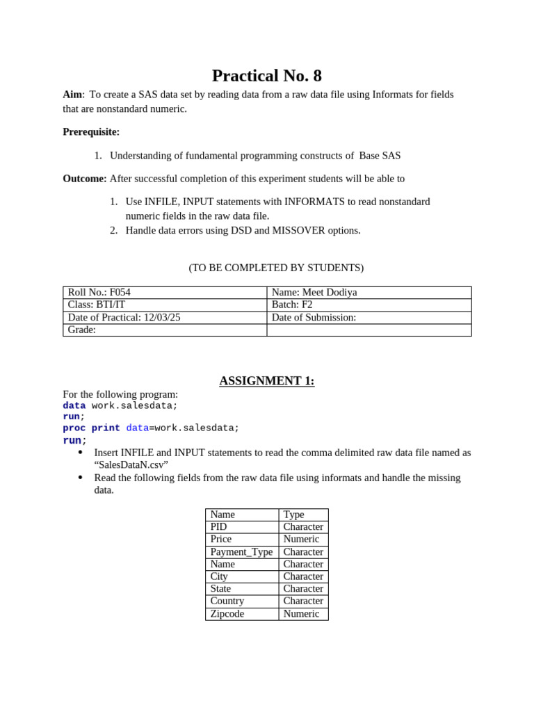 F054 Meet Dodiya PA Exp 8 6vWduTeHAP | PDF | Comma Separated Values | Software Engineering