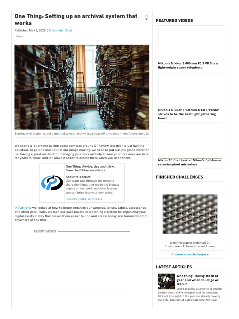 One Thing_ Setting up an archival system that works_ Digital ...