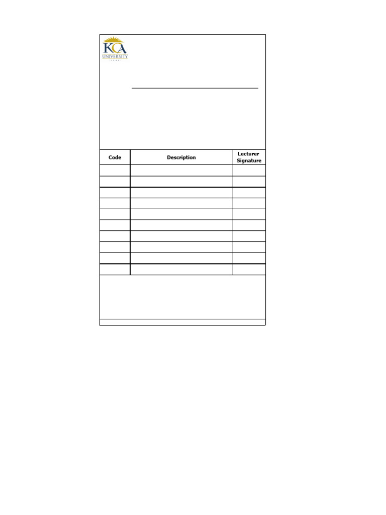 KCA University Exam Card 2024/2025 | PDF