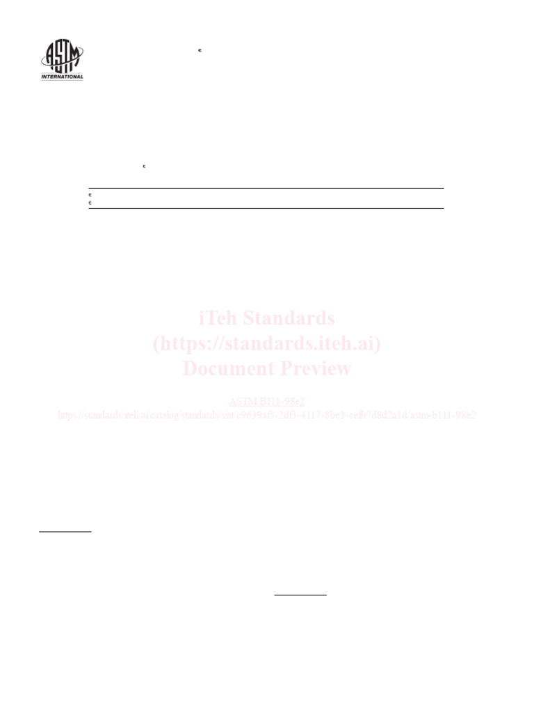 ASTM-B111-98e2 | PDF | Pipe (Fluid Conveyance) | Applied And Interdisciplinary Physics