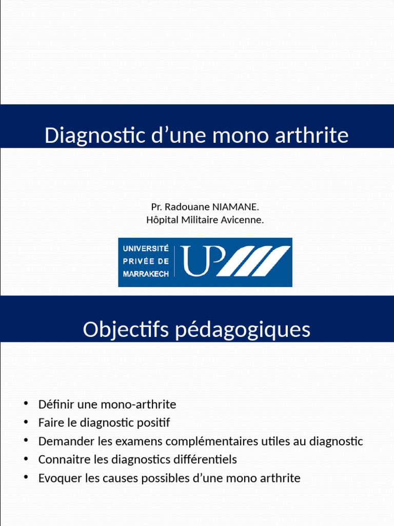 Chapitre 2 - Diagnostic d_une monoarthrite | PDF | Arthrose ...