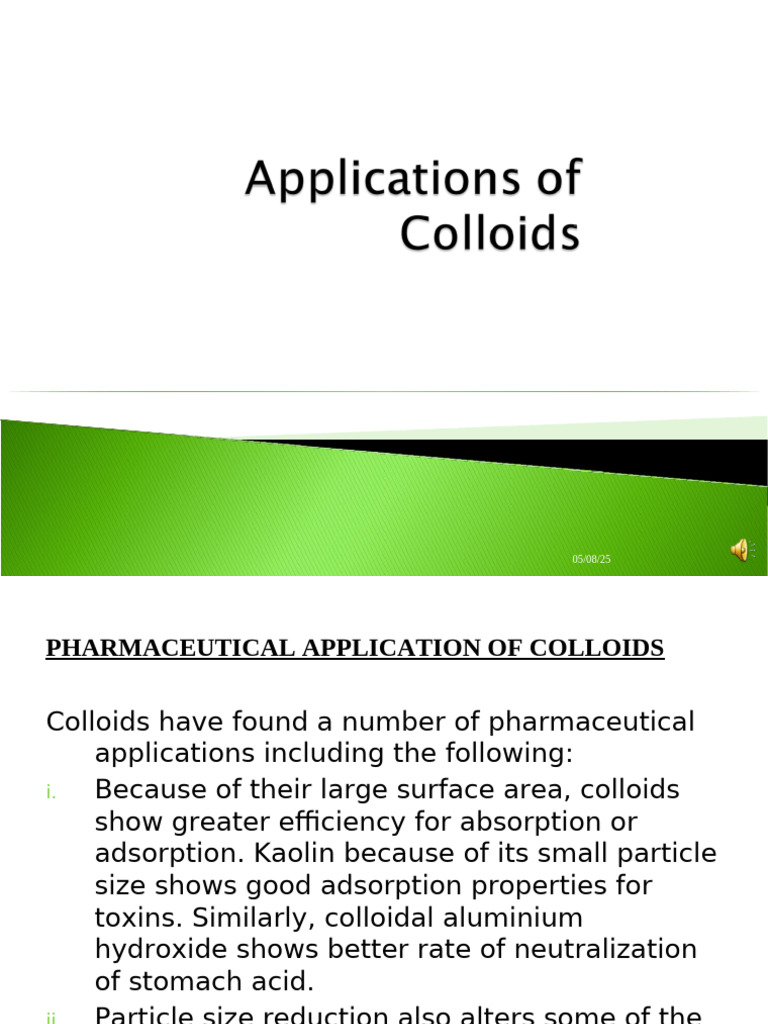 Applications of Colloid | PDF
