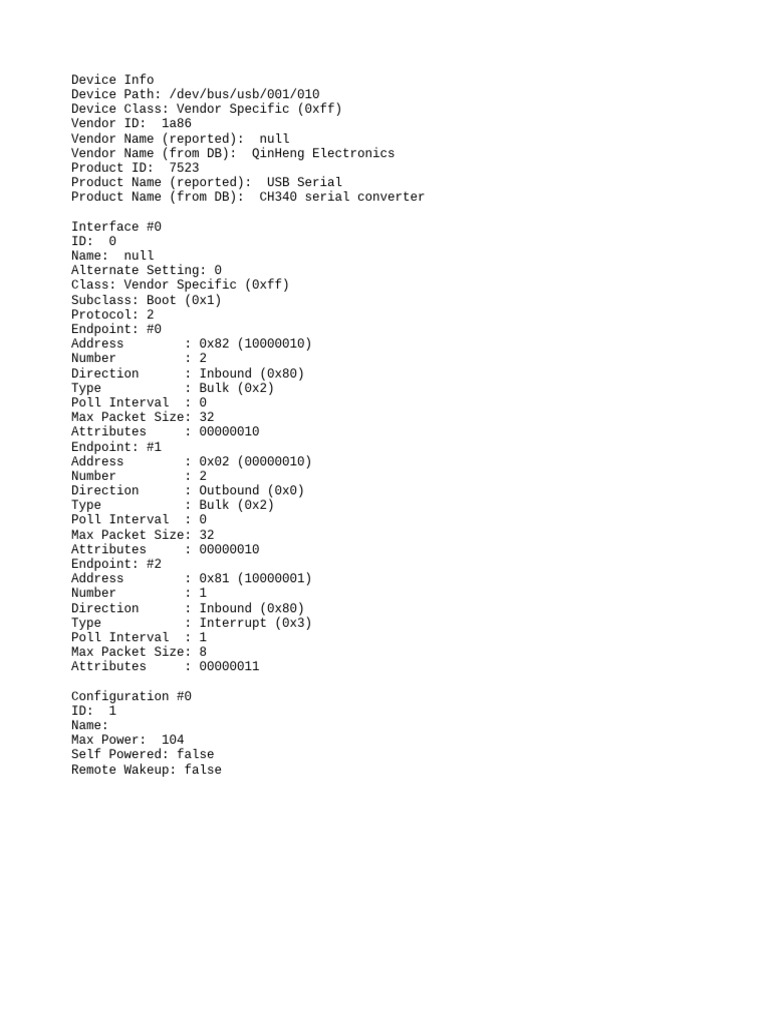 USB Device Info | PDF