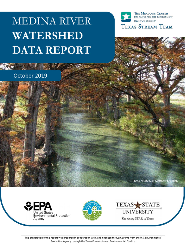 Medina River Watershed Data Report | PDF | Water Quality | Water