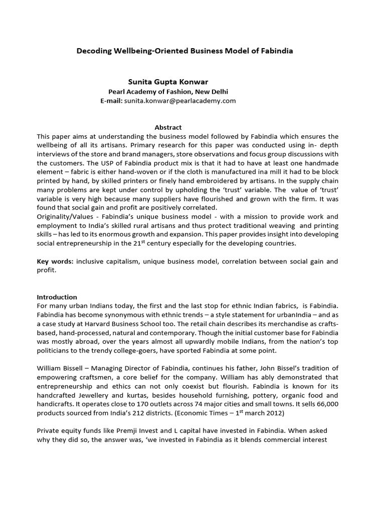 Case FabIndia | PDF | Business