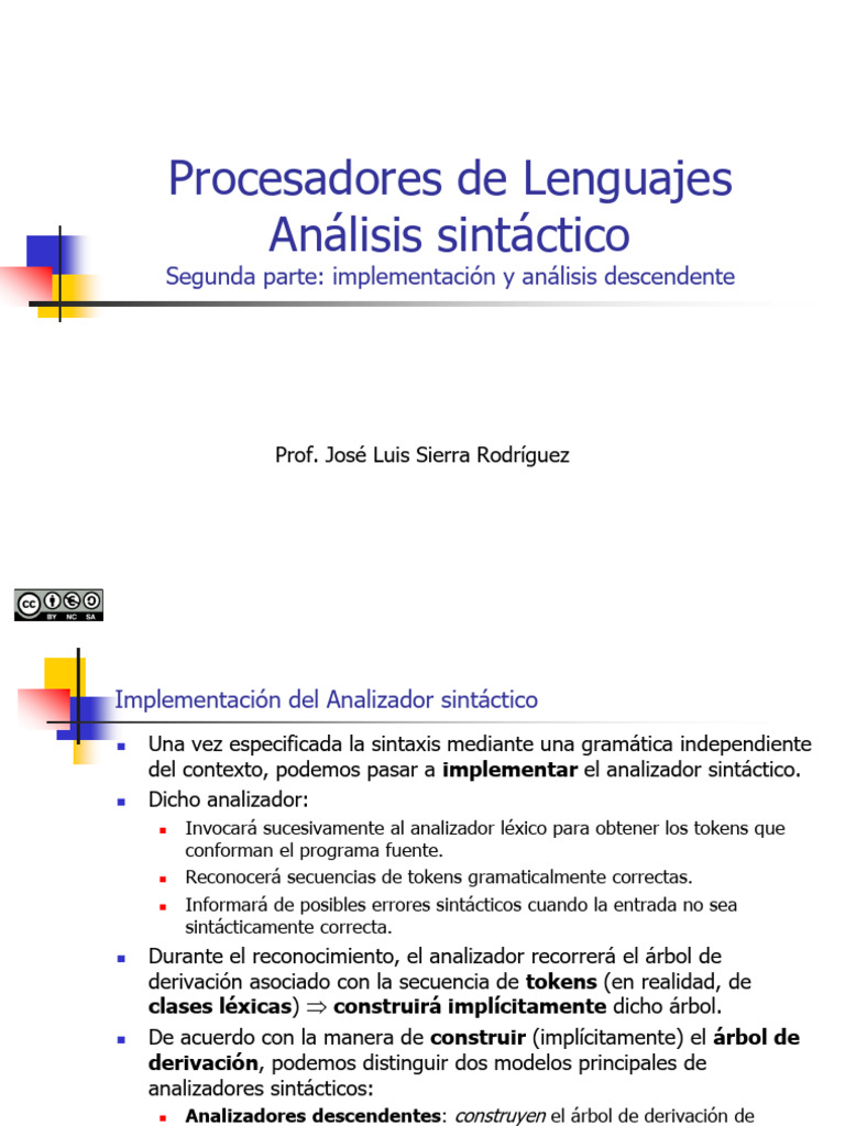 T3.2. Analisis sintactico (implementacion y análisis descendente) | PDF | Analizando ...