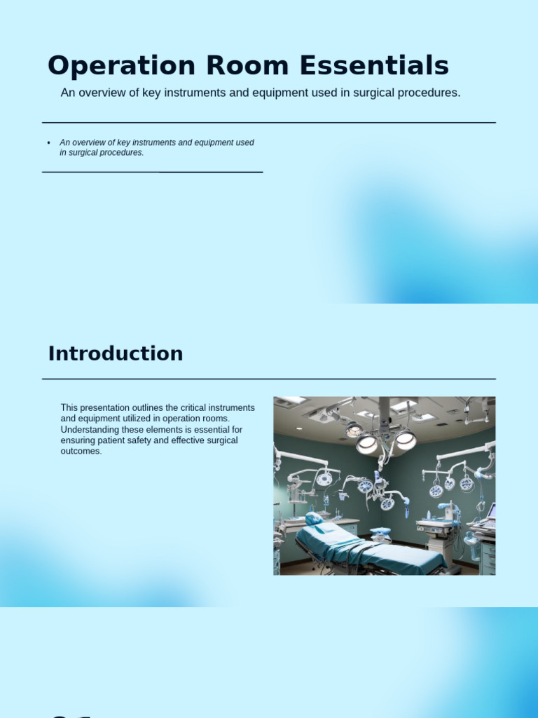 Operation Room Essentials | PDF | Surgery | Surgical Suture