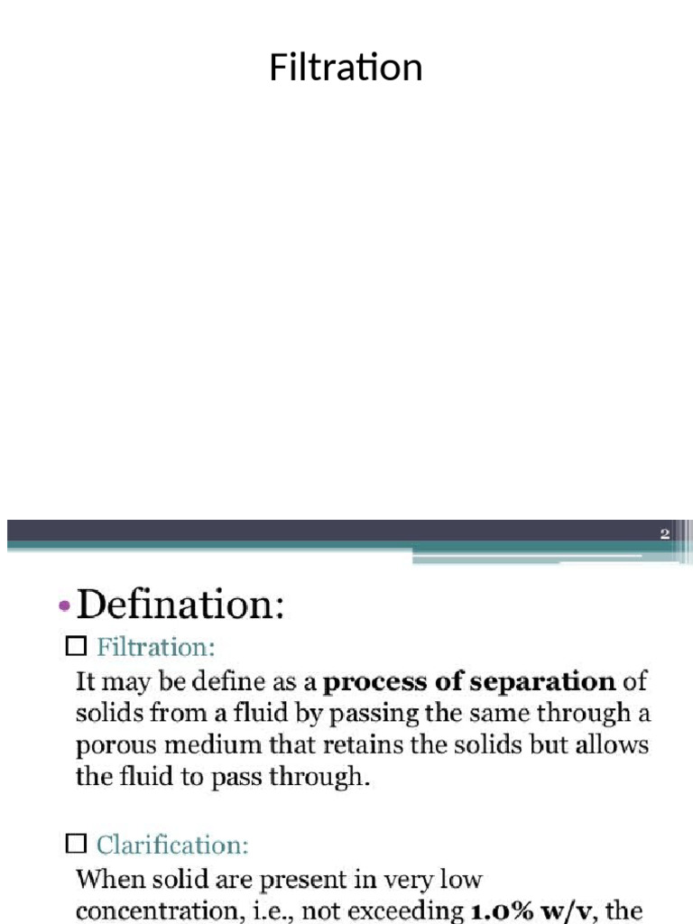 Filtration Ppt Pt1 | PDF