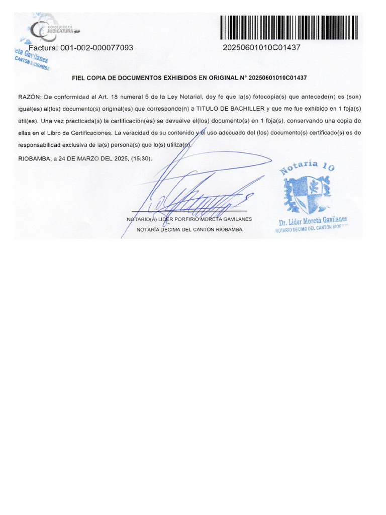 Certificado Fiel Copia de Lo Original | PDF