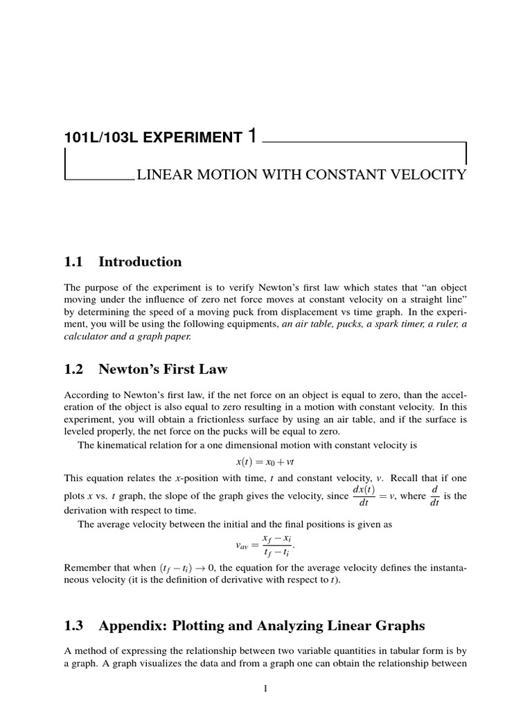 103.Exp1 | PDF | Logarithm | Velocity