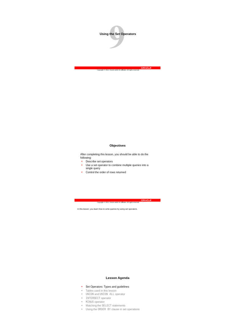 Lecture 9 Using Set Operators Pdf Computing Computer Programming 8649