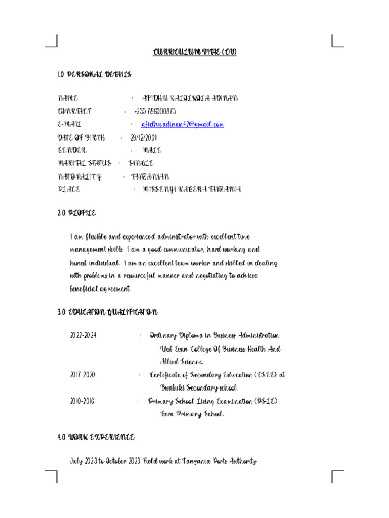 Curriculum Vitae 103203 Phoenix | PDF