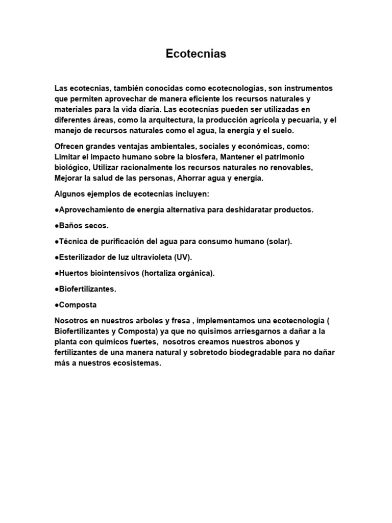 Ecotecnias | PDF