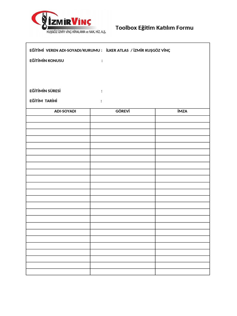 Toolbox Boş Evrak | PDF