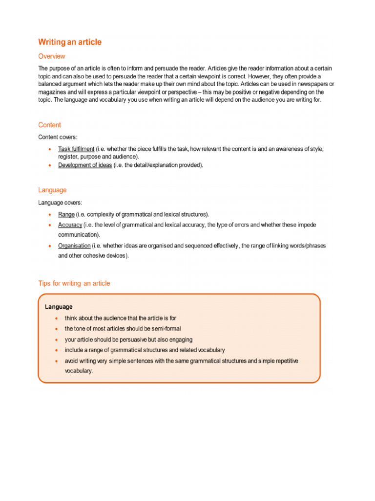 Writing An Article | PDF