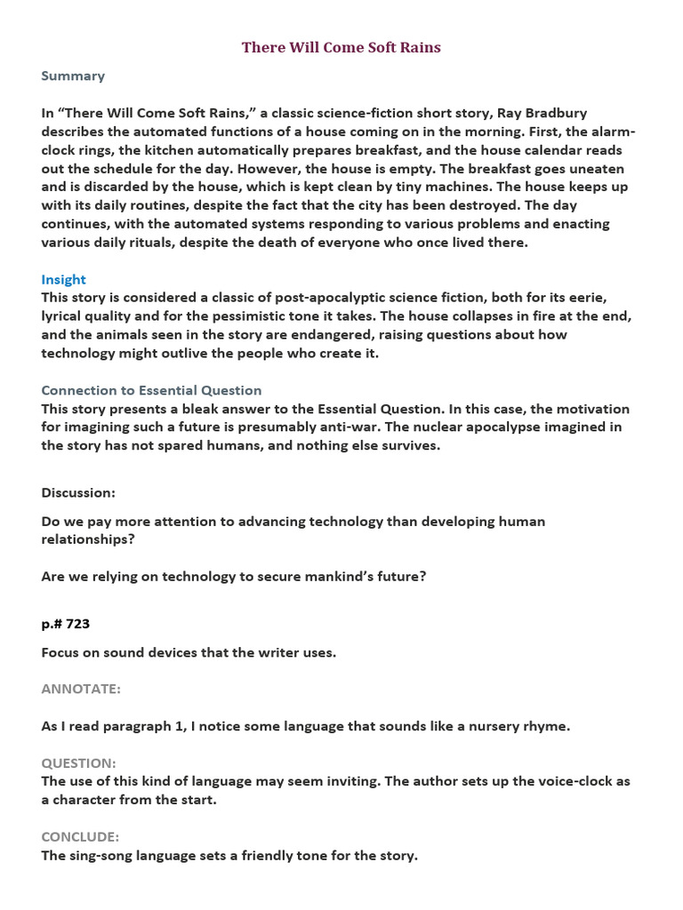 There Will Come Soft Rains | PDF