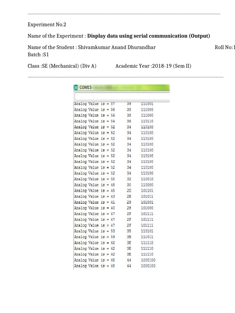 Output Serial Communication | PDF