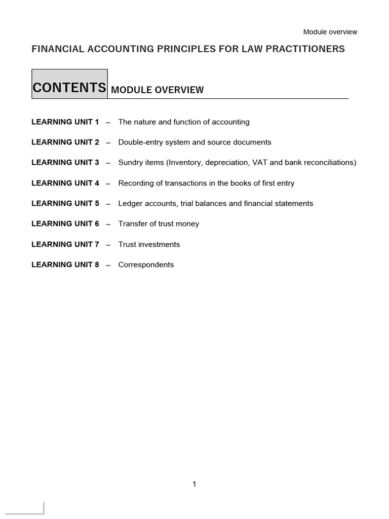 FAC1503 - 2025 - Module Overview - Updated - B | PDF | Debits And ...
