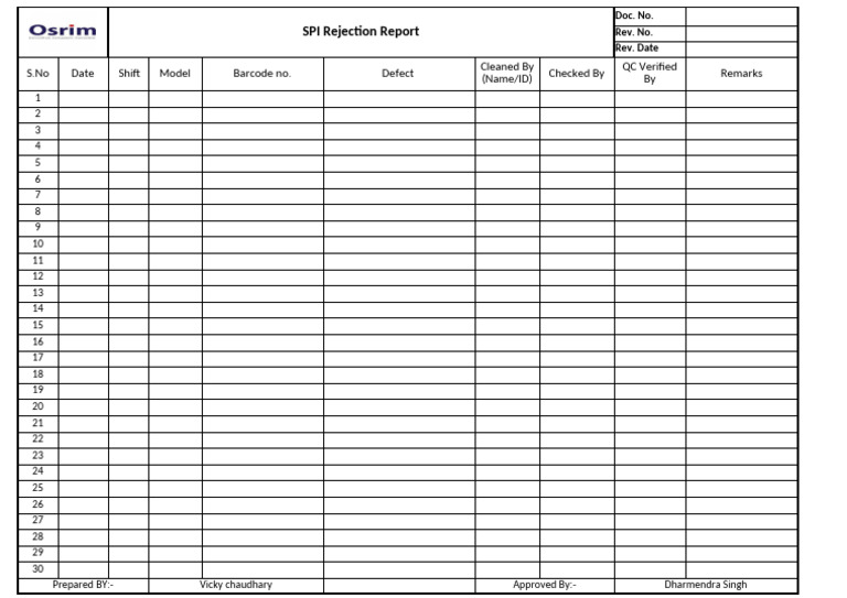 Spi Ng Check Sheet | PDF