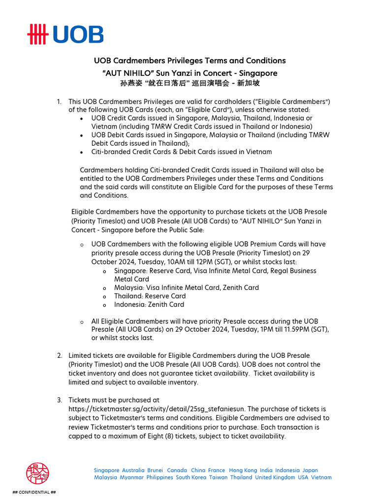 2024 Stefaniesun SG Tour TNC | PDF | Financial Services | Banking