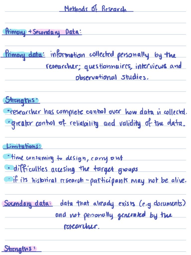 Strengths and Limitations of Research Methods | PDF | Sampling ...