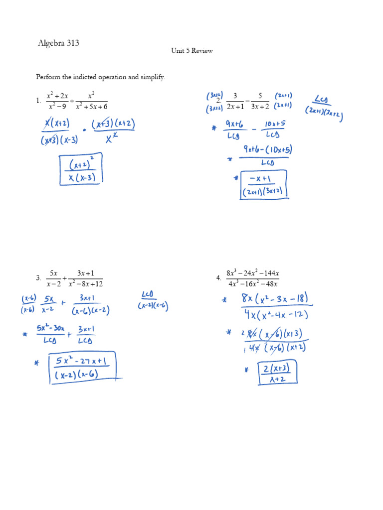 U5D5 Unit 5 Review Key - 313 | PDF | Mathematics | Mathematical Relations
