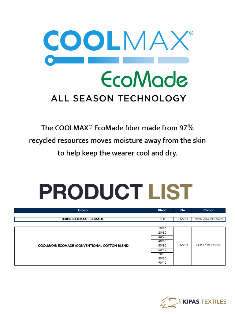 Coolmax Ecomade Website | PDF | Fibers | Dietary Fiber