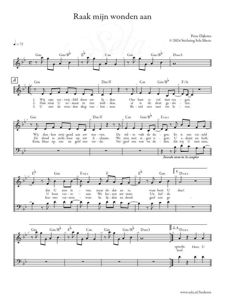 Sela - Raak Mijn Wonden Aan (Leadsheet) | PDF