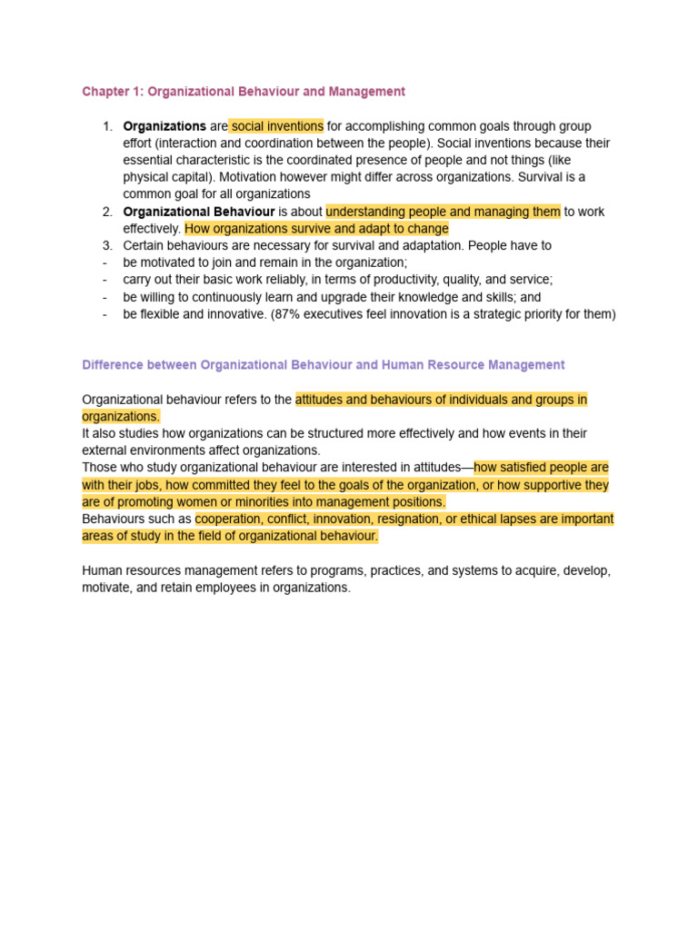 Organizational Behaviour | PDF