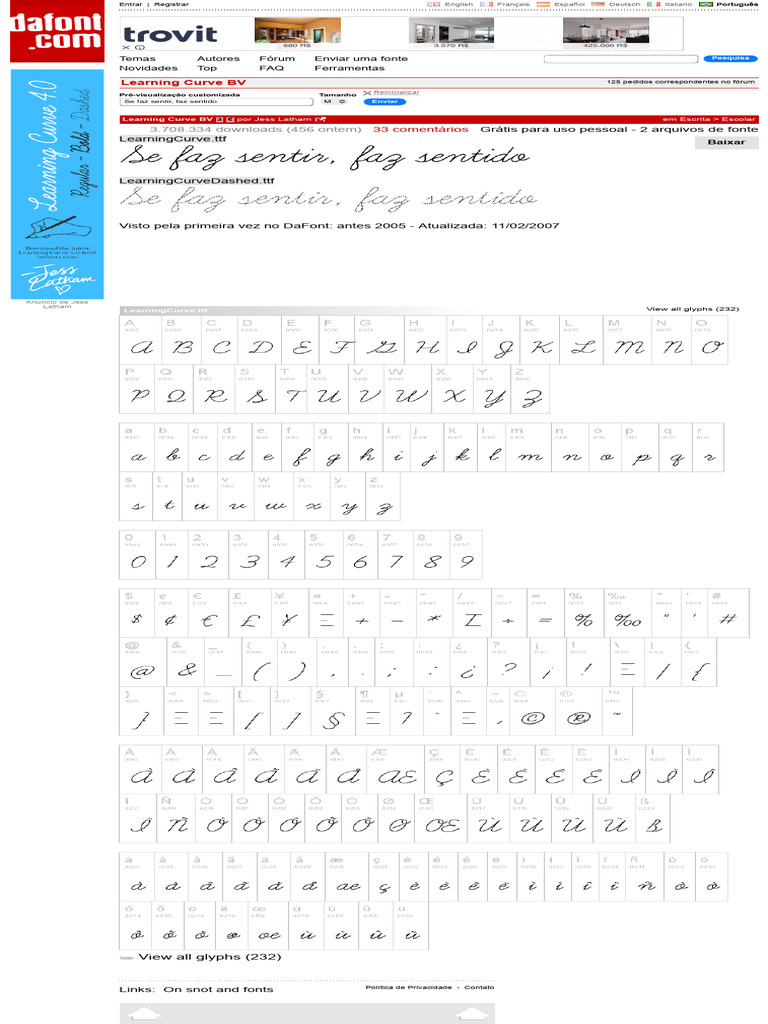 Learning Curve BV Dafont.com | PDF