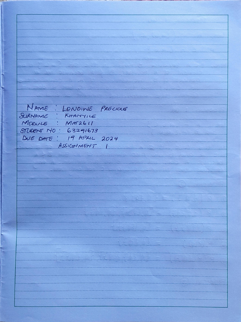 Mat2611 Assignment 1 2024 Pdf