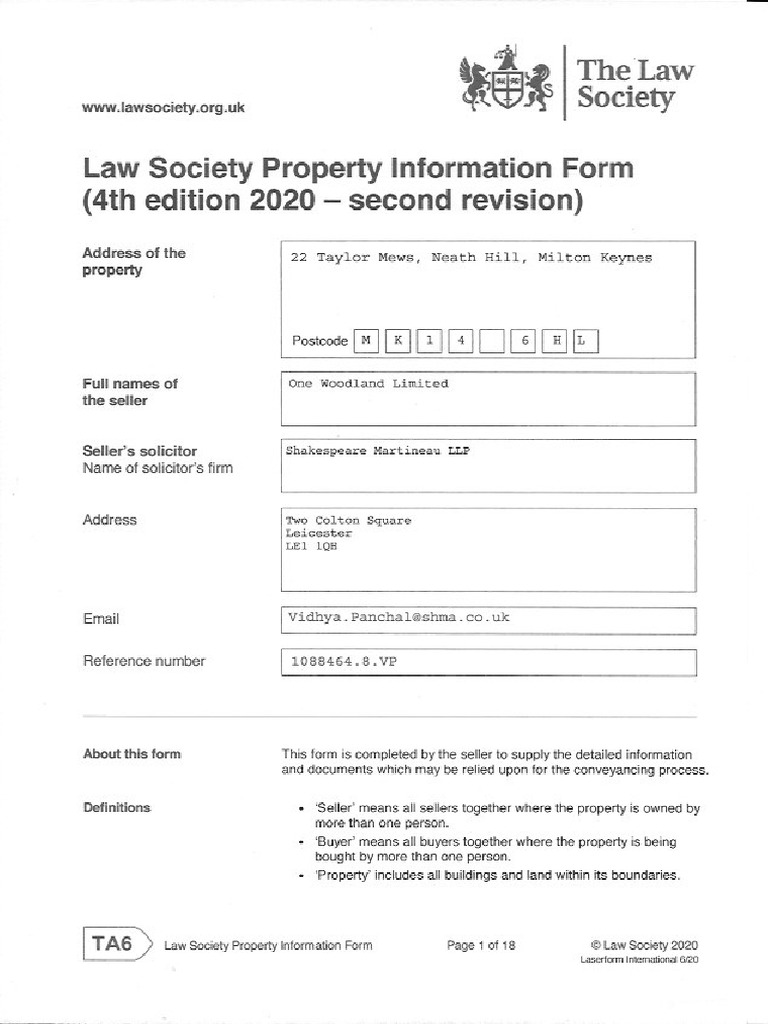 3) Property Information Form | PDF