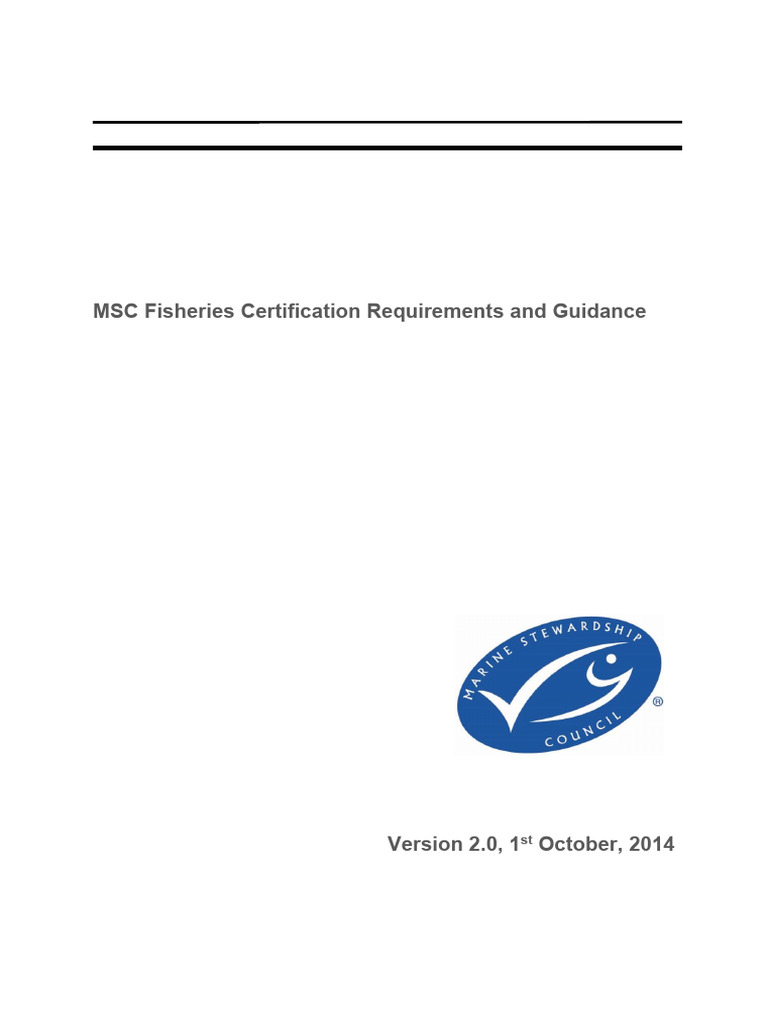 MSC Fisheries Certification Guide v2.0 | PDF | Sustainability