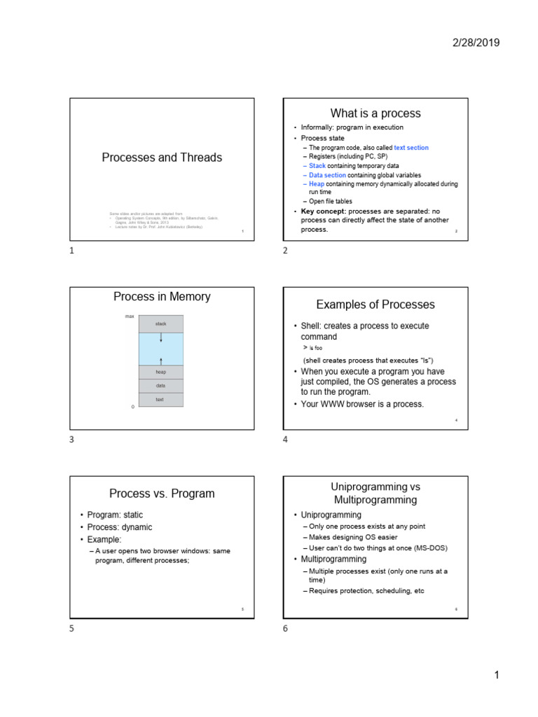 Processes and Threads Ch2 | PDF | Process (Computing) | Thread (Computing)