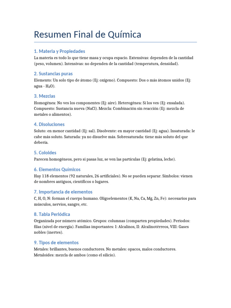 Resumen Quimica | PDF