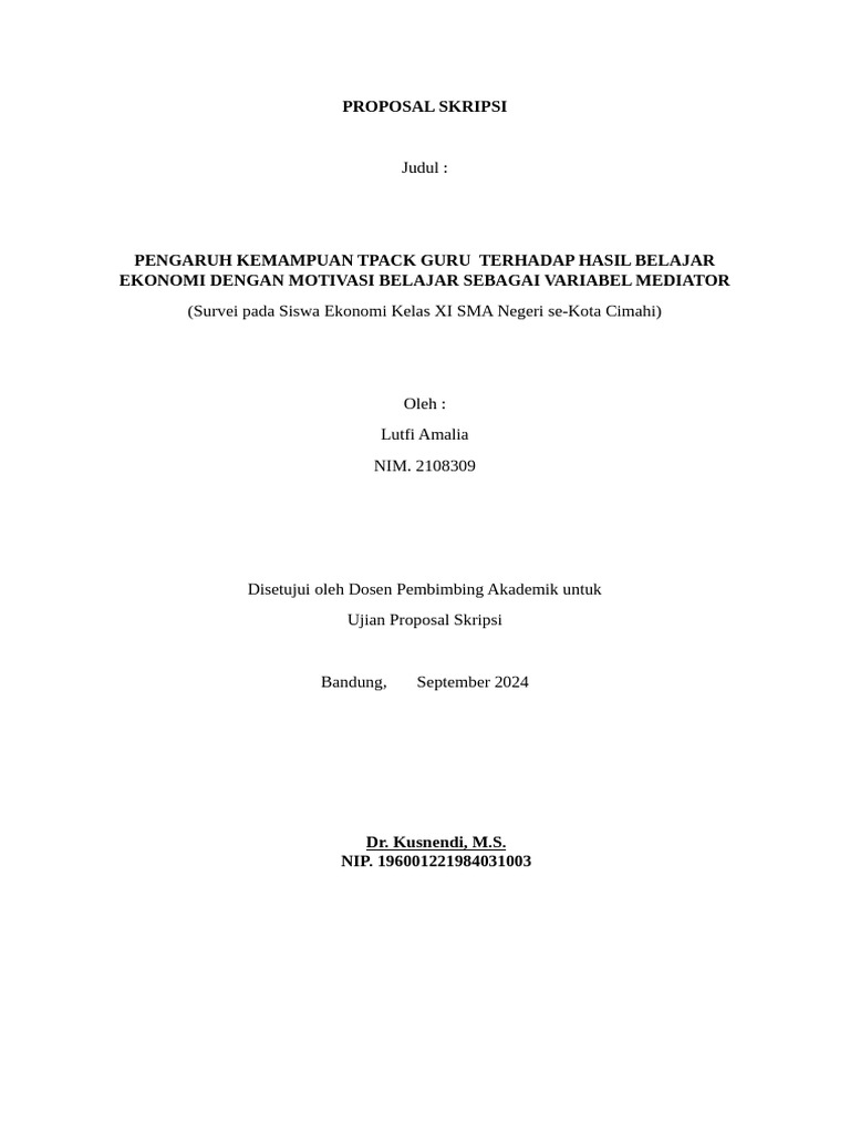 Lembar Pengesahan Proposal Skripsi | PDF