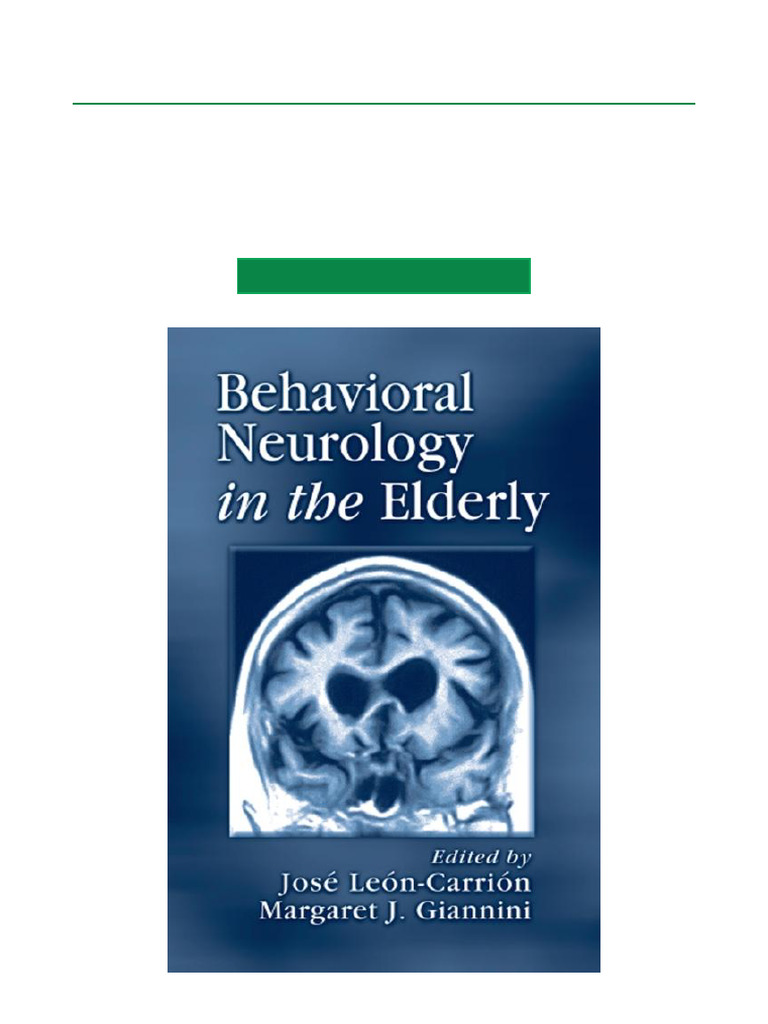 Behavioral Neurology in The Elderly - 1st Edition Complete Digital Book ...