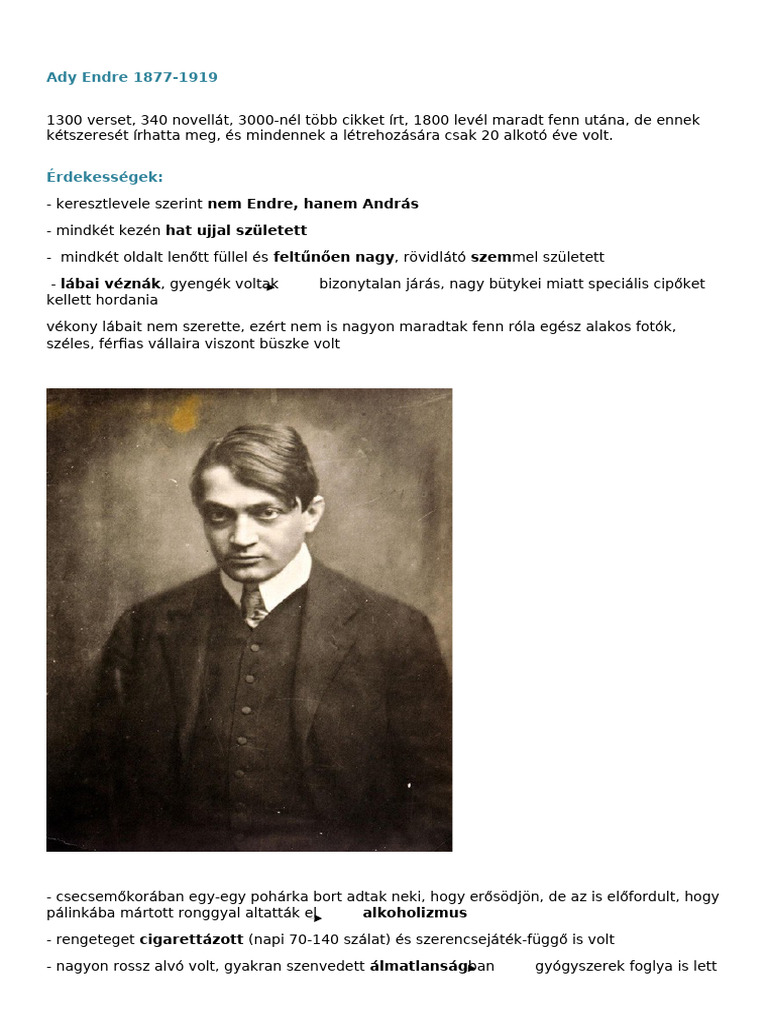 Ady Endre Nyomtatásra | PDF