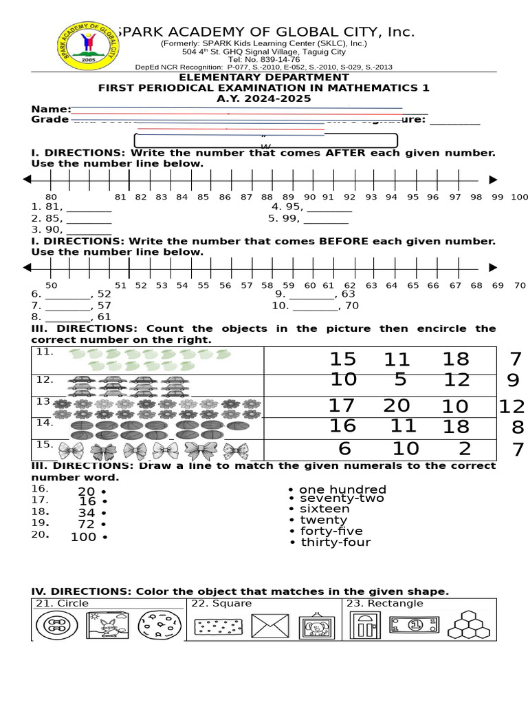 G1 Math | PDF | Geometry | Geometric Shapes