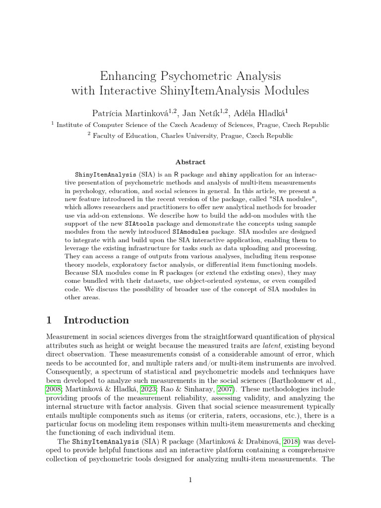 Enhancing Psychometric Analysis With Interactive 6iqsyo6f7522 | PDF | Validity (Statistics ...