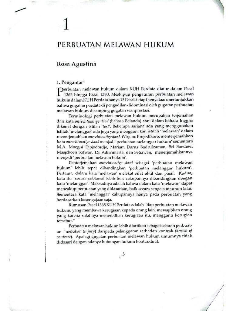 Perbuatan Melawan Hukum (Prof. Dr. Rosa Agustina, S.H., M.H.) | PDF