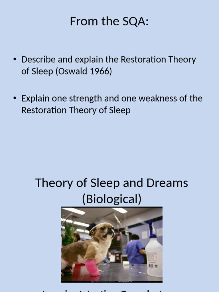 Oswald's 1966 Sleep Restoration Theory | PDF | Sleep | Rapid Eye ...