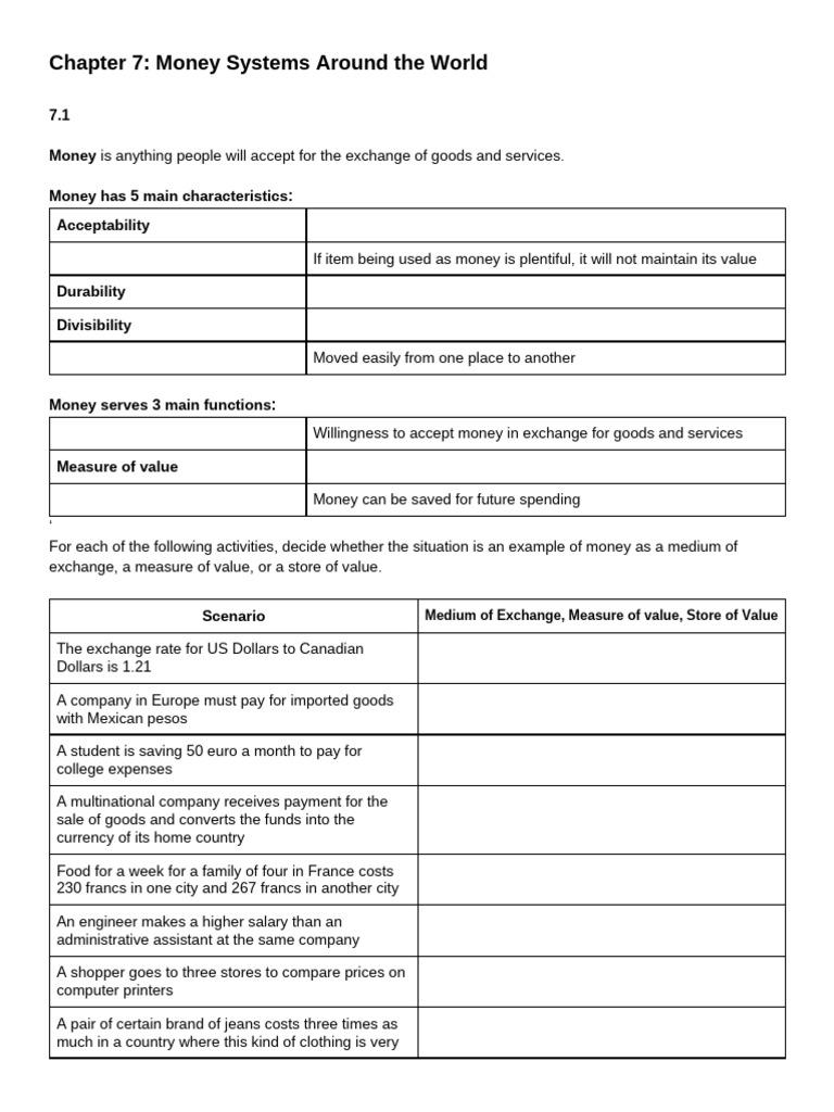Chapter 7 Money Systems Around the World | PDF | Money | Currency