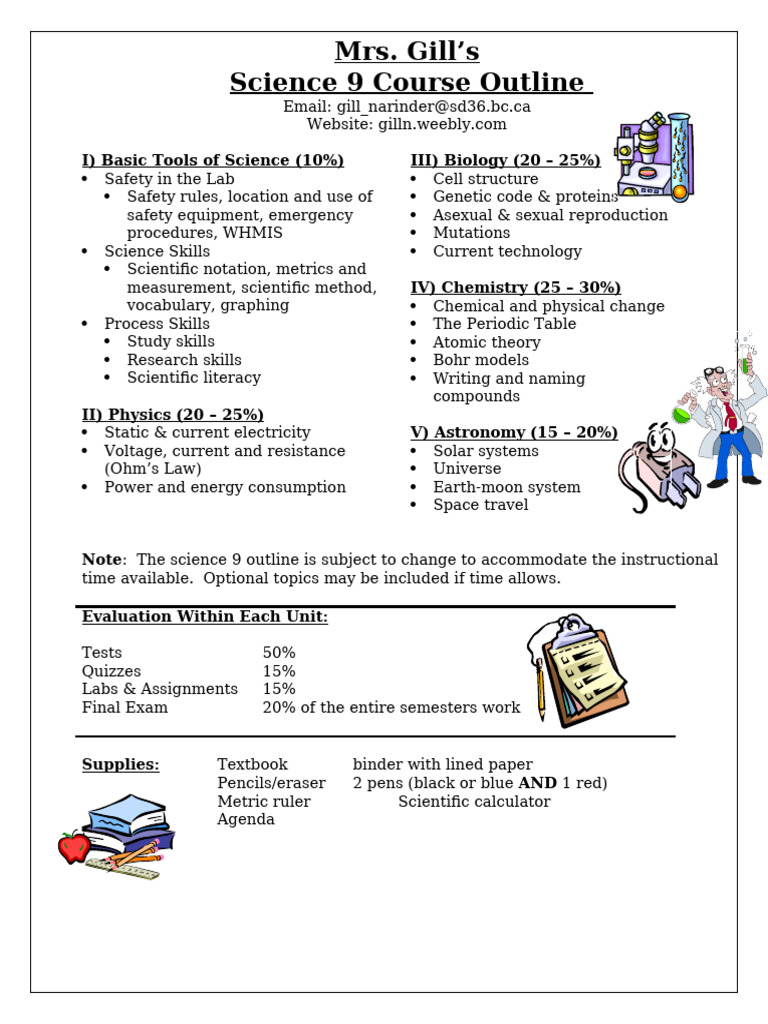 Mrs. Gill's Science 9 Course Outline | PDF