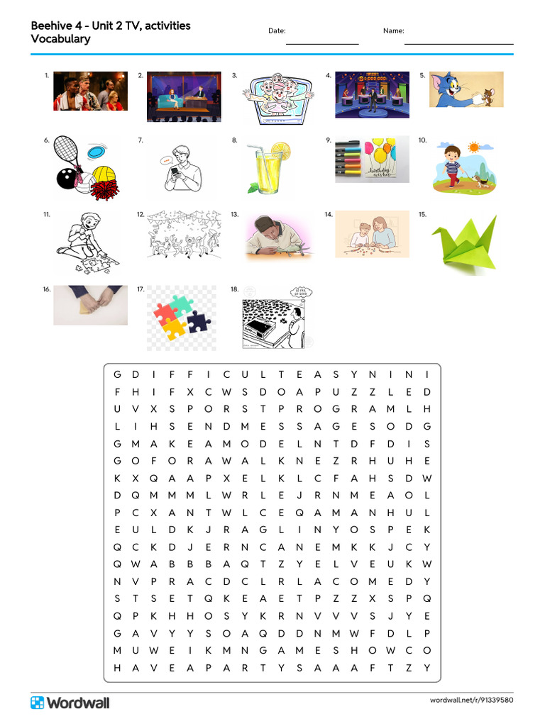 Beehive 4 Unit 2 Vocabulary Activities | PDF