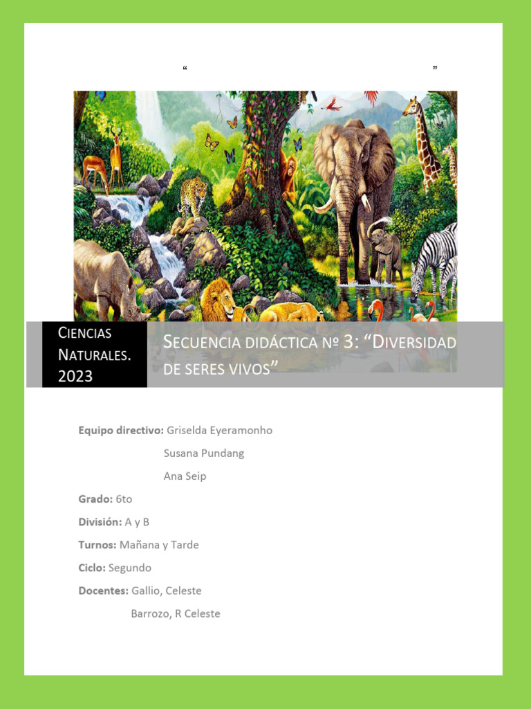 Diversidad de Seres Vivos en Ciencias Naturales | PDF | Red alimentaria ...