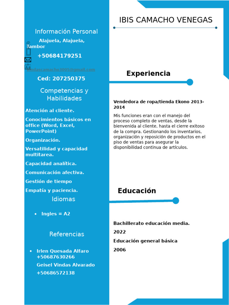 Copia de Curriculum Vitae IBIS CAMACHO | PDF